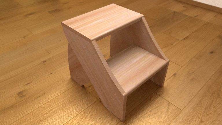 Hocker „Manfred“ Zwei Stufen Schemel aus Holz, Hartholz, Buche , stabil ...