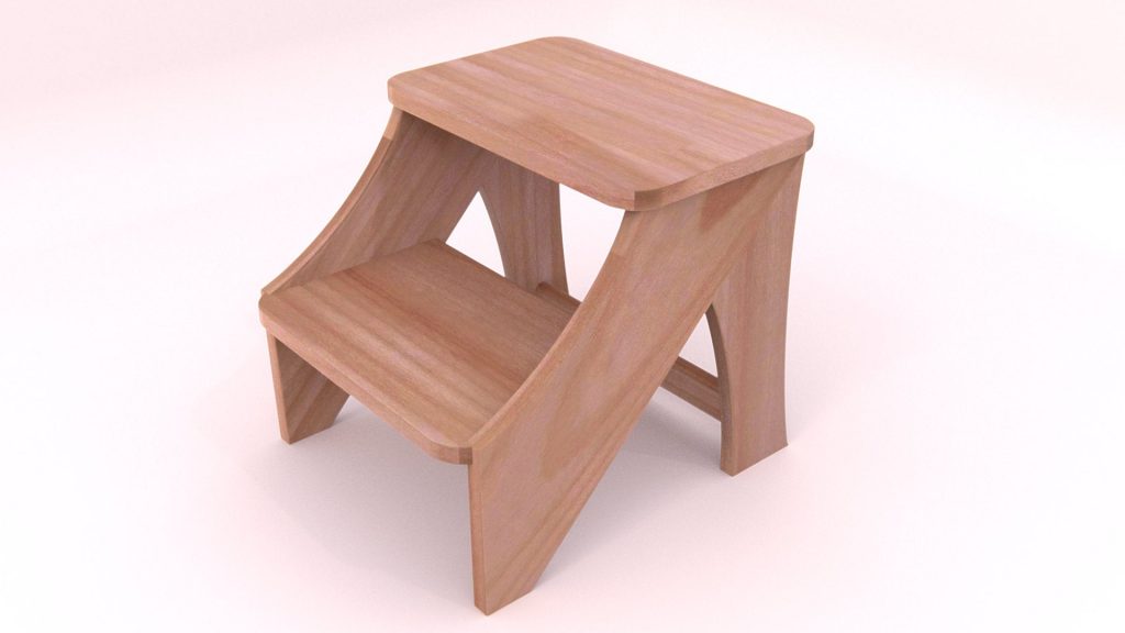 Hocker Zwei Stufen Schemel aus Holz, Hartholz, Buche , stabil und ...