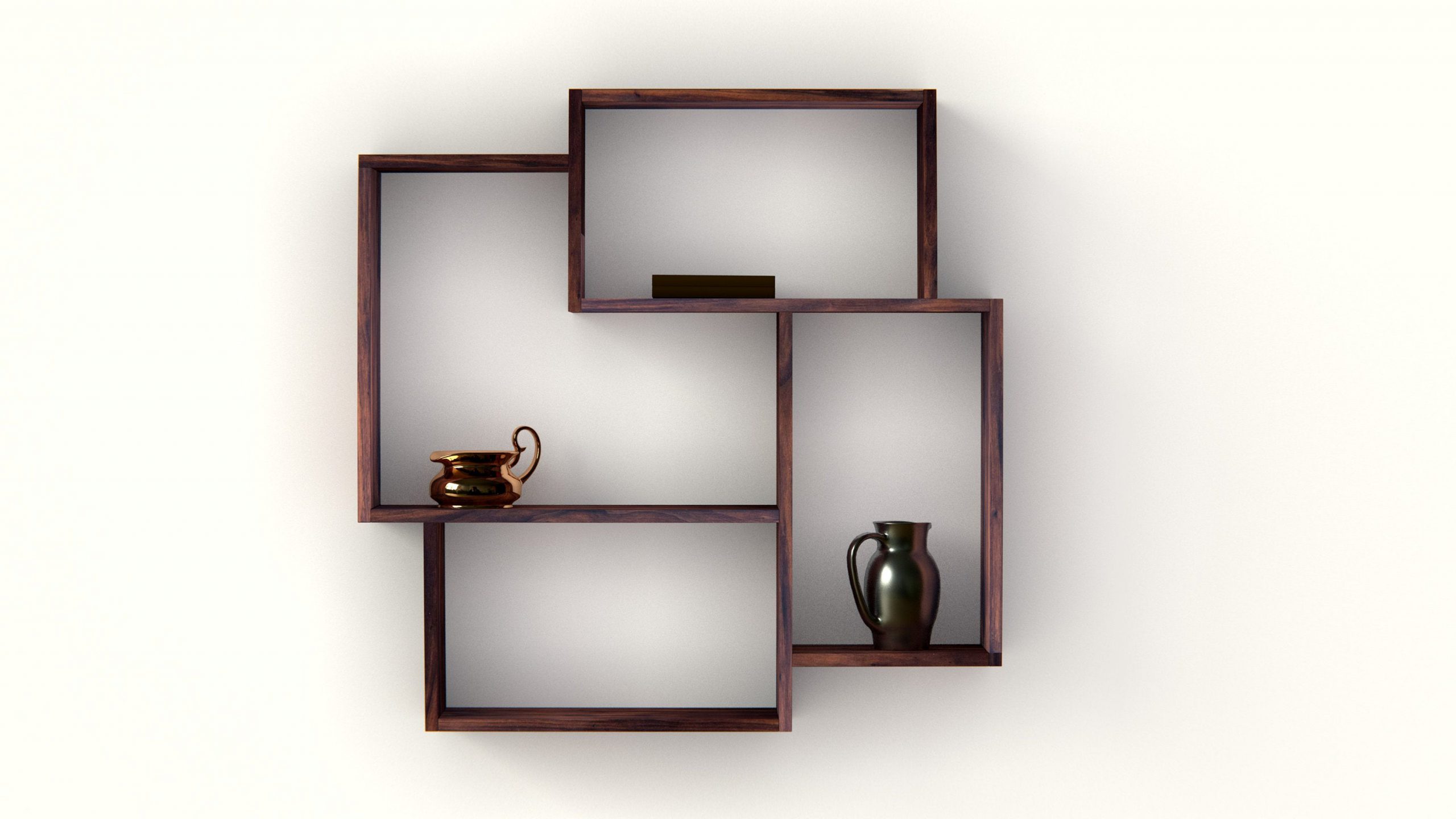 Wandregal Bücherregal „Wolke“ aus Nußbaum (abgebildet) oder andere ...