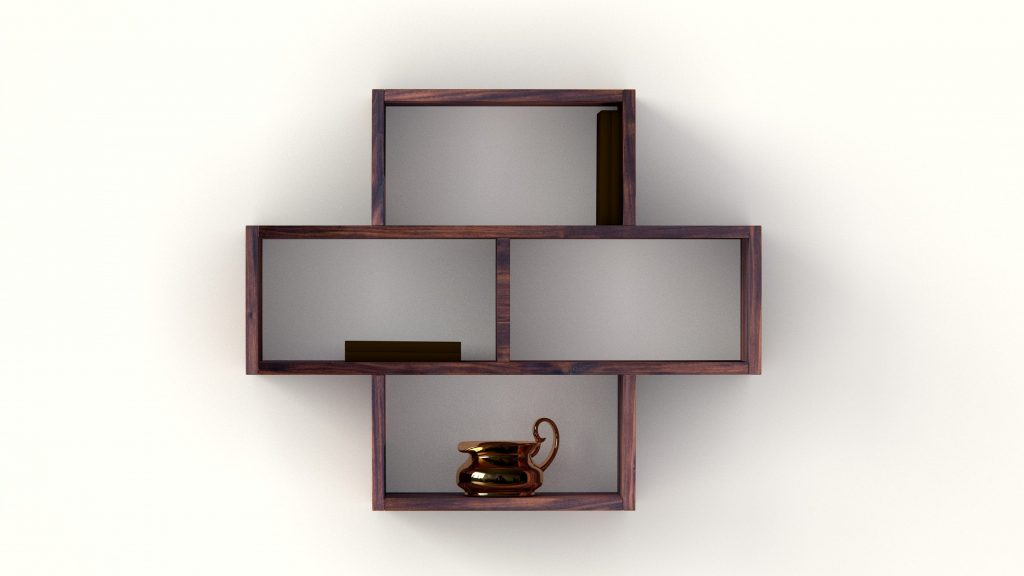 Wandregal Bücherregal „Steine“ aus Nußbaum (abgebildet) oder andere ...