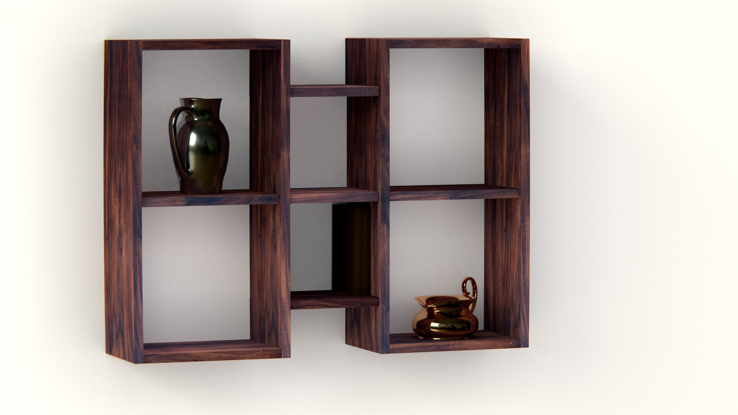 Wandregal Bücherregal „Verbund“ aus Nußbaum (abgebildet) oder andere ...